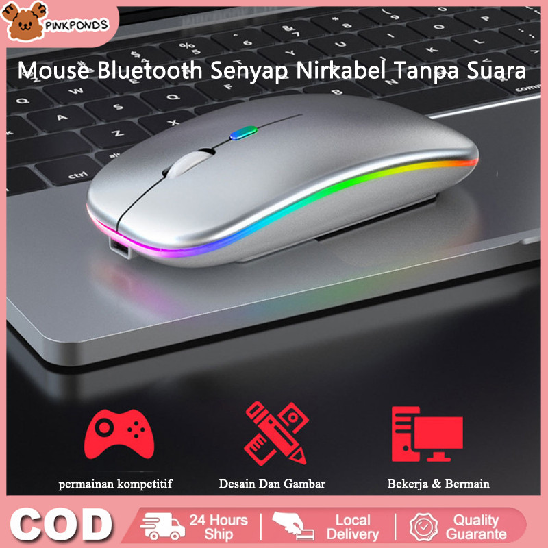 Jual 2.4G Silent RGB LED Mouse Nirkabel yang Dapat Diisi Ulang dengan ...