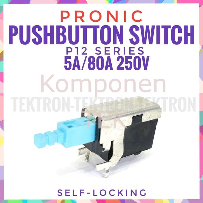 Jual Pronic 2pin Pushbutton Switch TV saklar locking 2 pin push on off ...