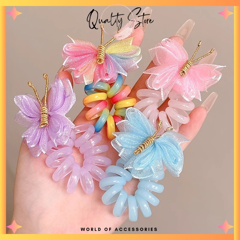 Jual QS - IKATAN RAMBUT ANAK TWIST SPIRAL MODEL KUPU KUPU CANTIK ...