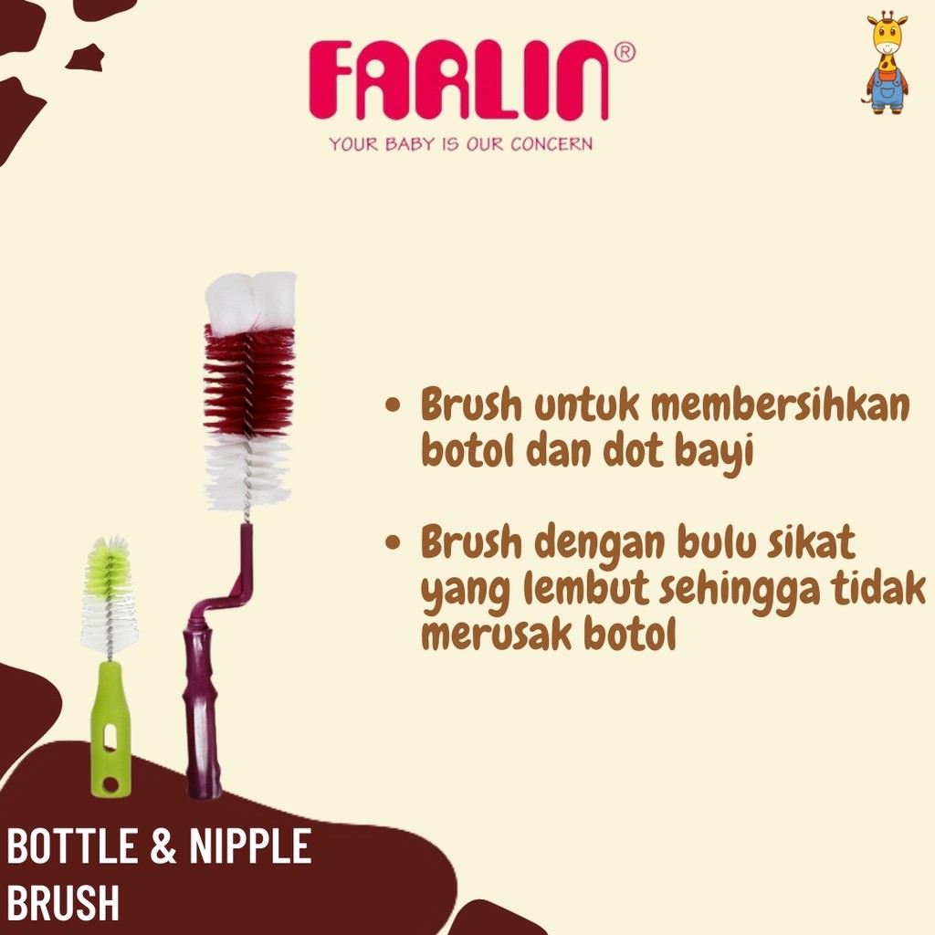 Jual Farlin Bottle & Nipple Brush - Pembersih Botol dan Dot | Shopee ...