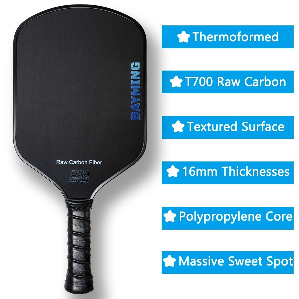 Jual Thermoformed T700 Raw Carbon Fiber Pickleball Paddle Textured ...
