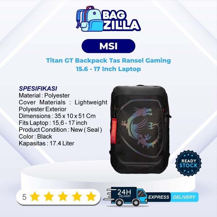 Jual MSI Titan GT Backpack Tas Ransel Gaming 15.6 - 17 Inch Laptop ...