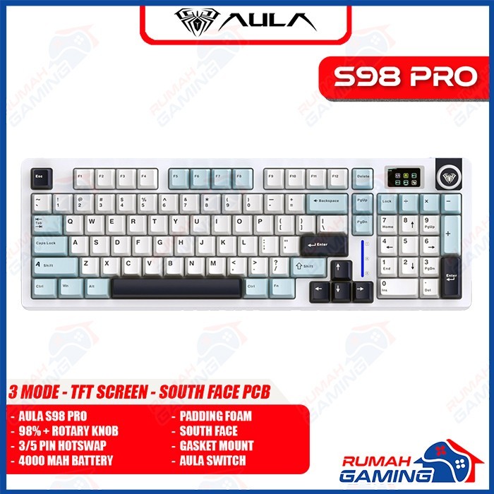 Jual AULA S98 PRO - 98% - 3 Mode - Gasket Mount - RGB - SIDE RGB - PBT Keycap - South Face ...