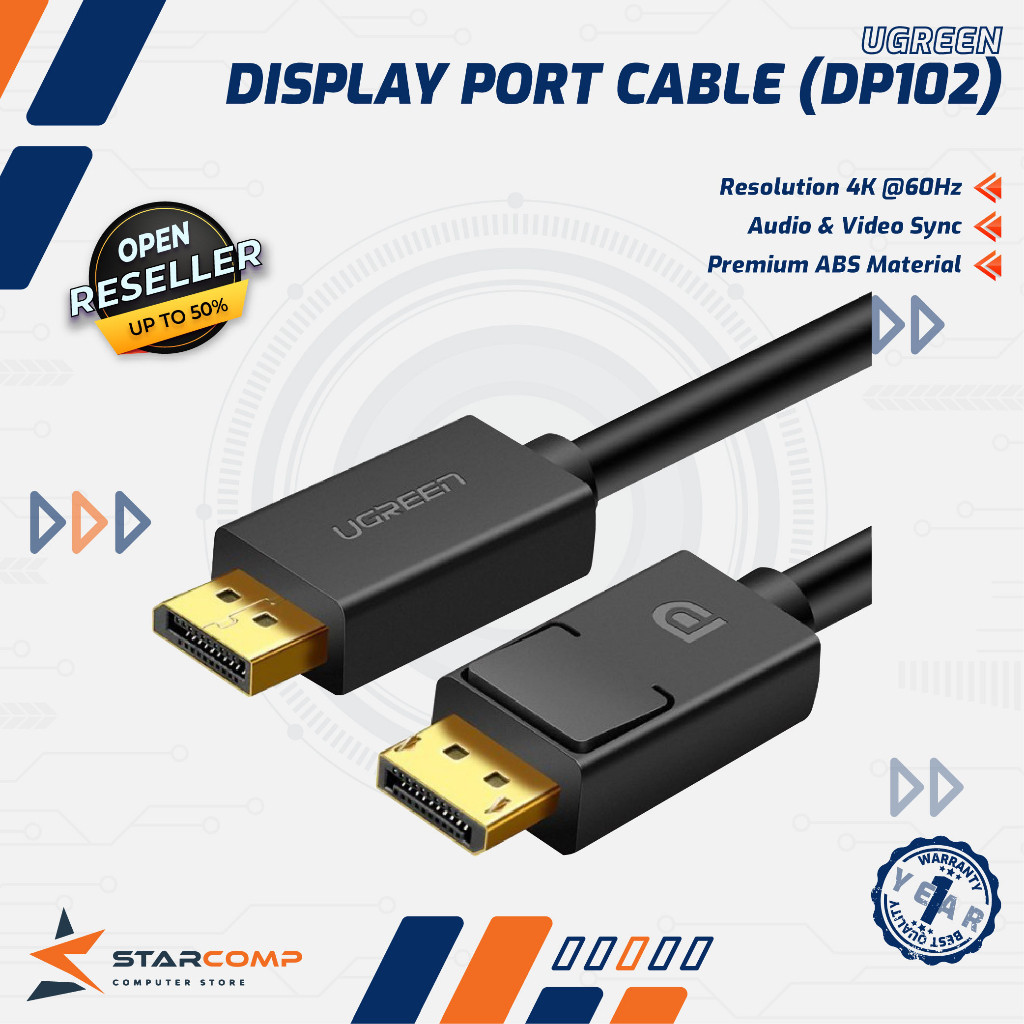 Jual UGREEN DP102 Kabel DisplayPort DP Male To Male Support 3D 4K 60Hz Cable | Shopee Indonesia