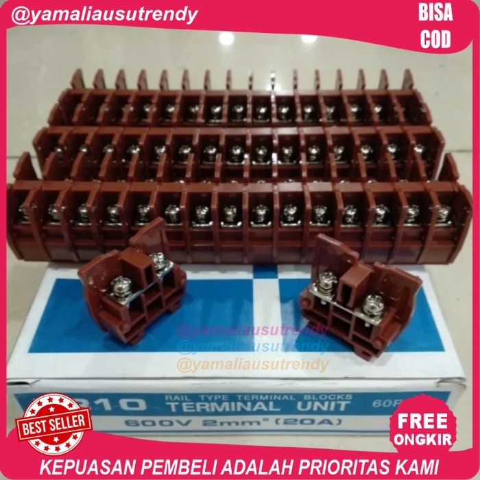 Jual Free Ongkir Terminal Block TR-10 Coklat 10A Fort per pcs | Shopee ...