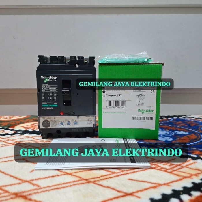 Jual MCCB SCHNEIDER NSX100S 3P 100A 100KA MICROLOGIC 2.2 / MCCB ...