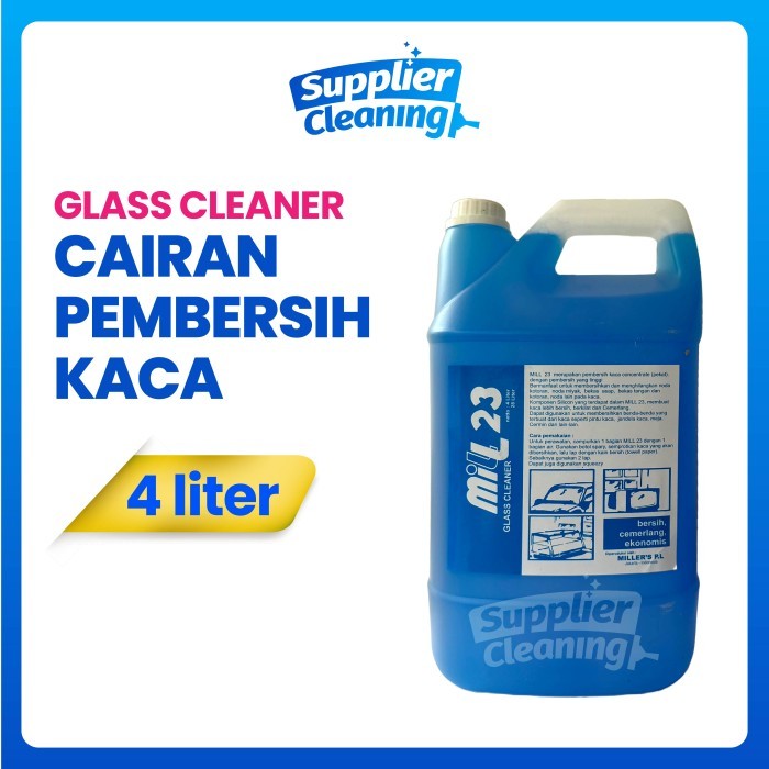 Jual Mill 23 Glass Cleaner 4 Liter / Cairan Pembersih Kaca | Shopee ...