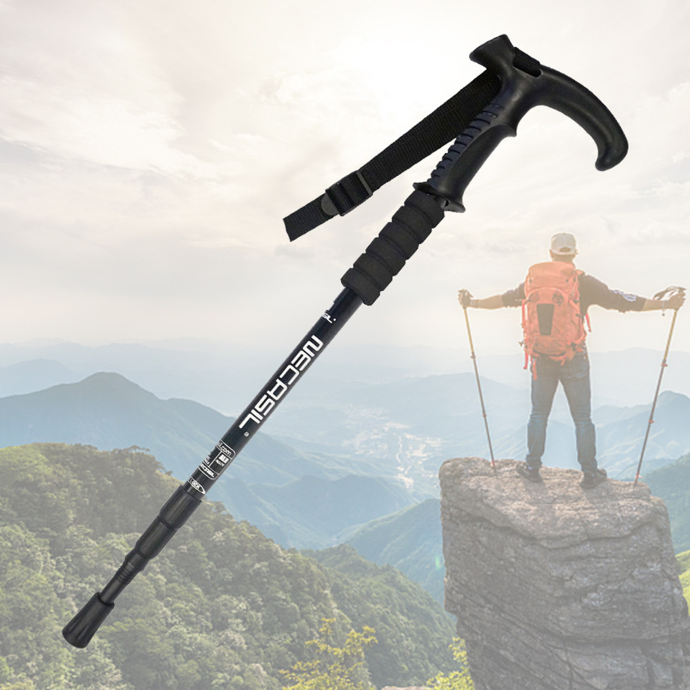 Jual Aluminium Alloy Telescopic 3-Section Trekking Pole Tool (Black ...