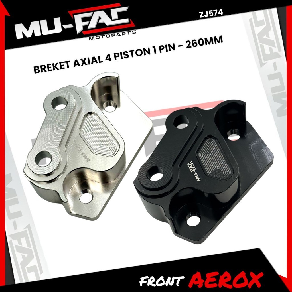 Jual MUFAC Breket Kaliper AXIAL 4 Piston Yamaha AEROX 155 Ukuran 260mm ...