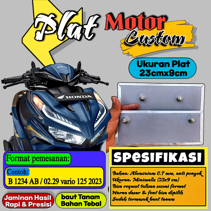Jual Plat Variasi Font Baru Font Lama Baut Tanam | Shopee Indonesia