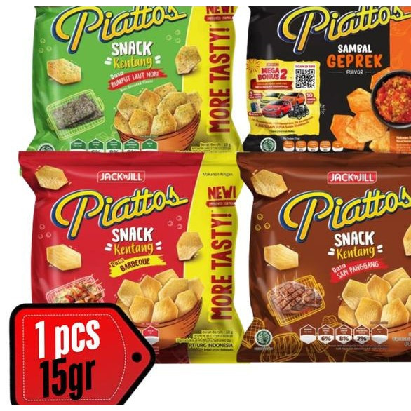Jual Piattos Keripik Kentang 15gr Sapi panggang Rumput Laut Sambal ...