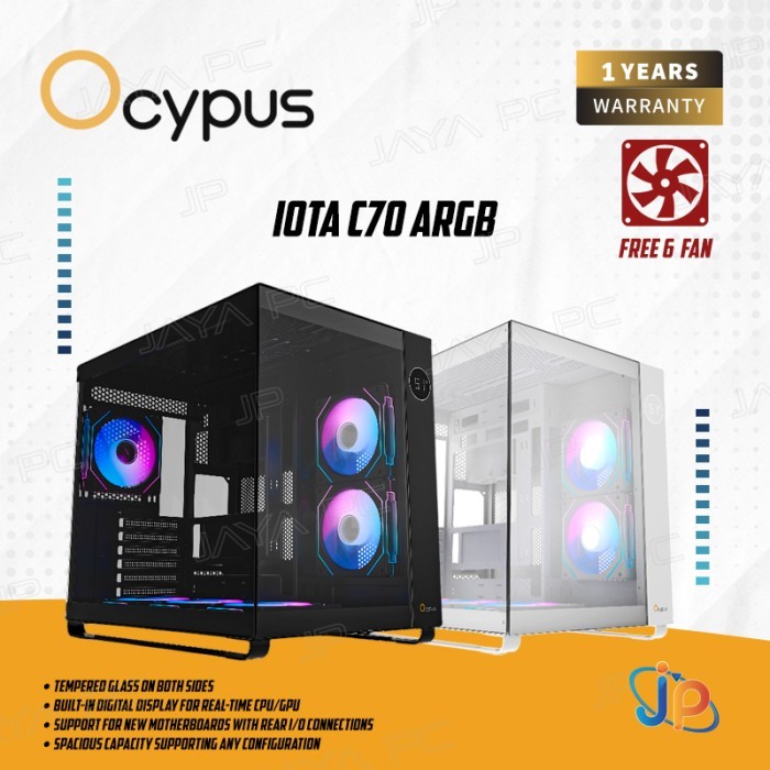Jual Ocypus Iota C70 Panoramic ARGB Mid Tower Case - Tempered Glass ...