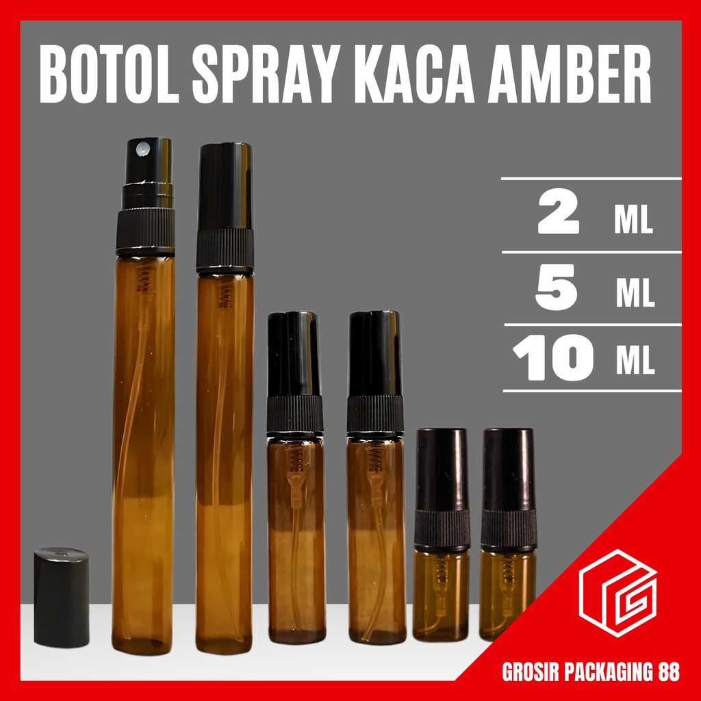 Jual Botol Spray Kaca Amber 2ML 5ML 10ML 2 5 10 ML Coklat Wadah Refill ...