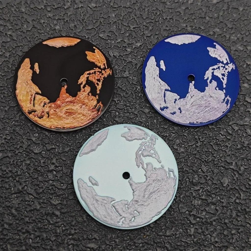 Jual NH35 Dial Blue Planet Earth Dial 28.5mm Space Earth Watch Faces ...