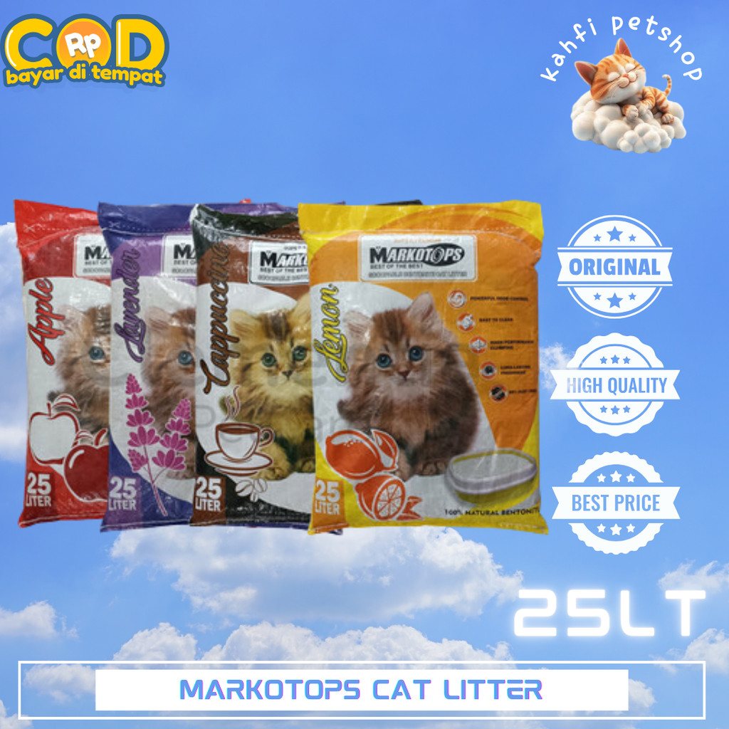 Jual Pasir Wangi Gumpal Markotop 25 Liter / Markotops Cat Litter ...