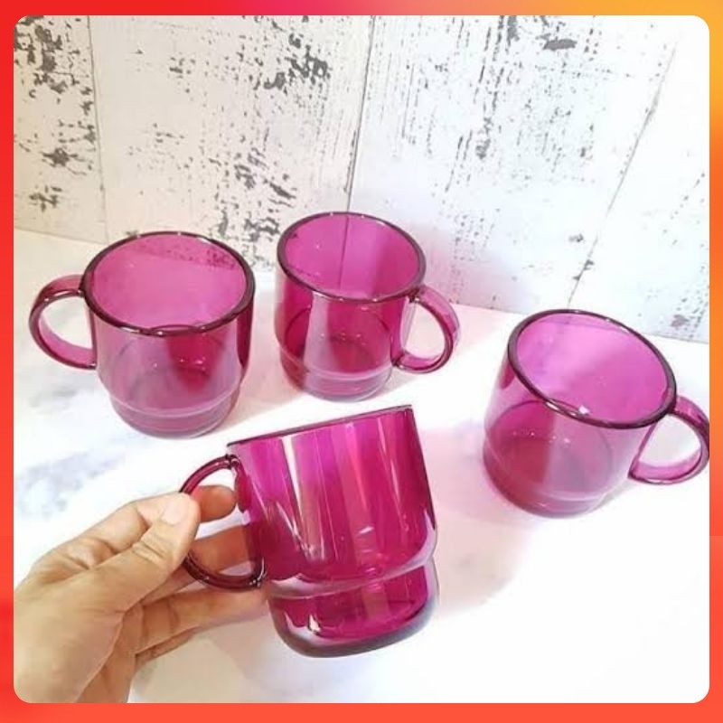 Jual Tupperware Gelas Minum Clear Mug (4) | Shopee Indonesia