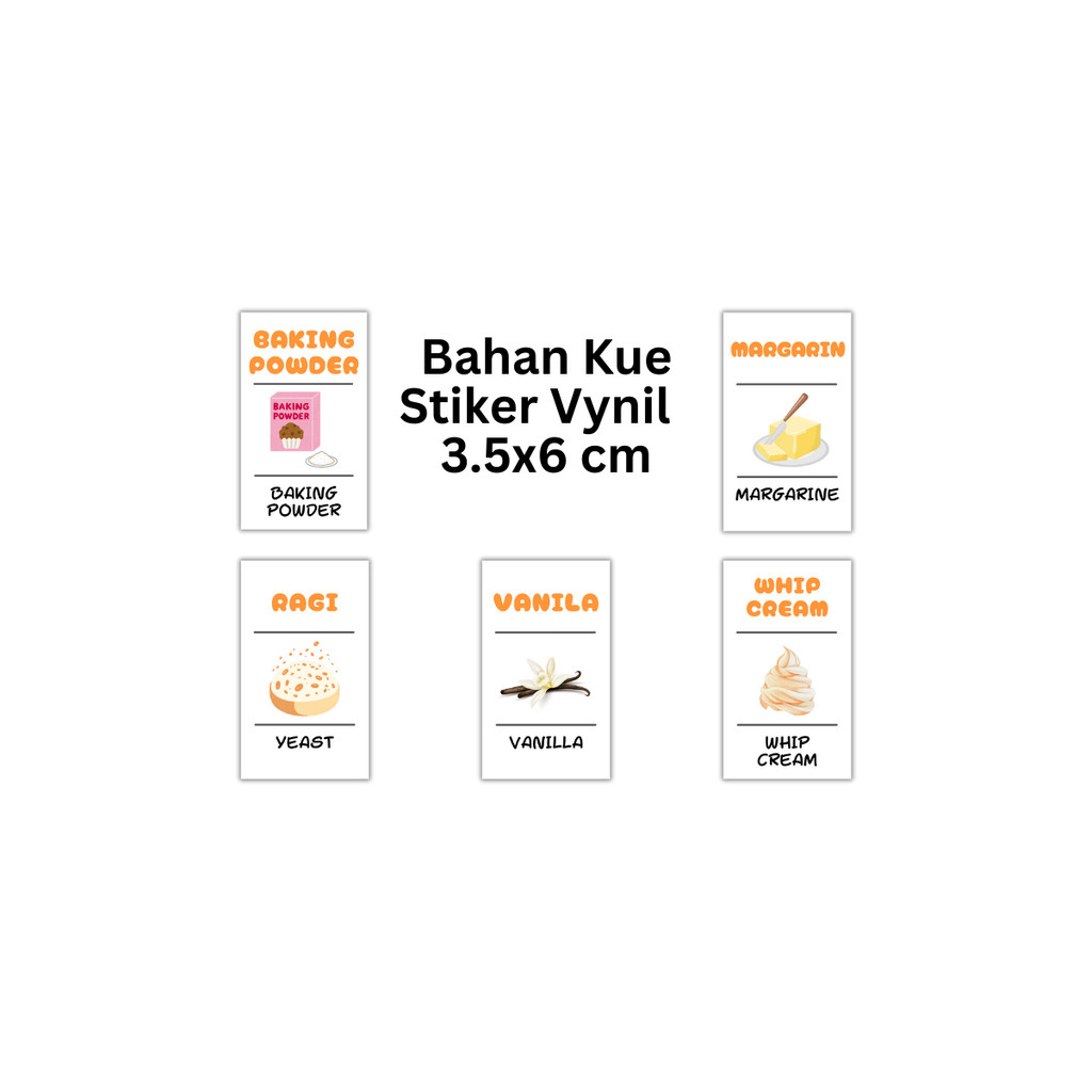 Jual KIM SHOP Label Stiker Bumbu Dapur Custom Bahan Kue Vynil Sticker ...