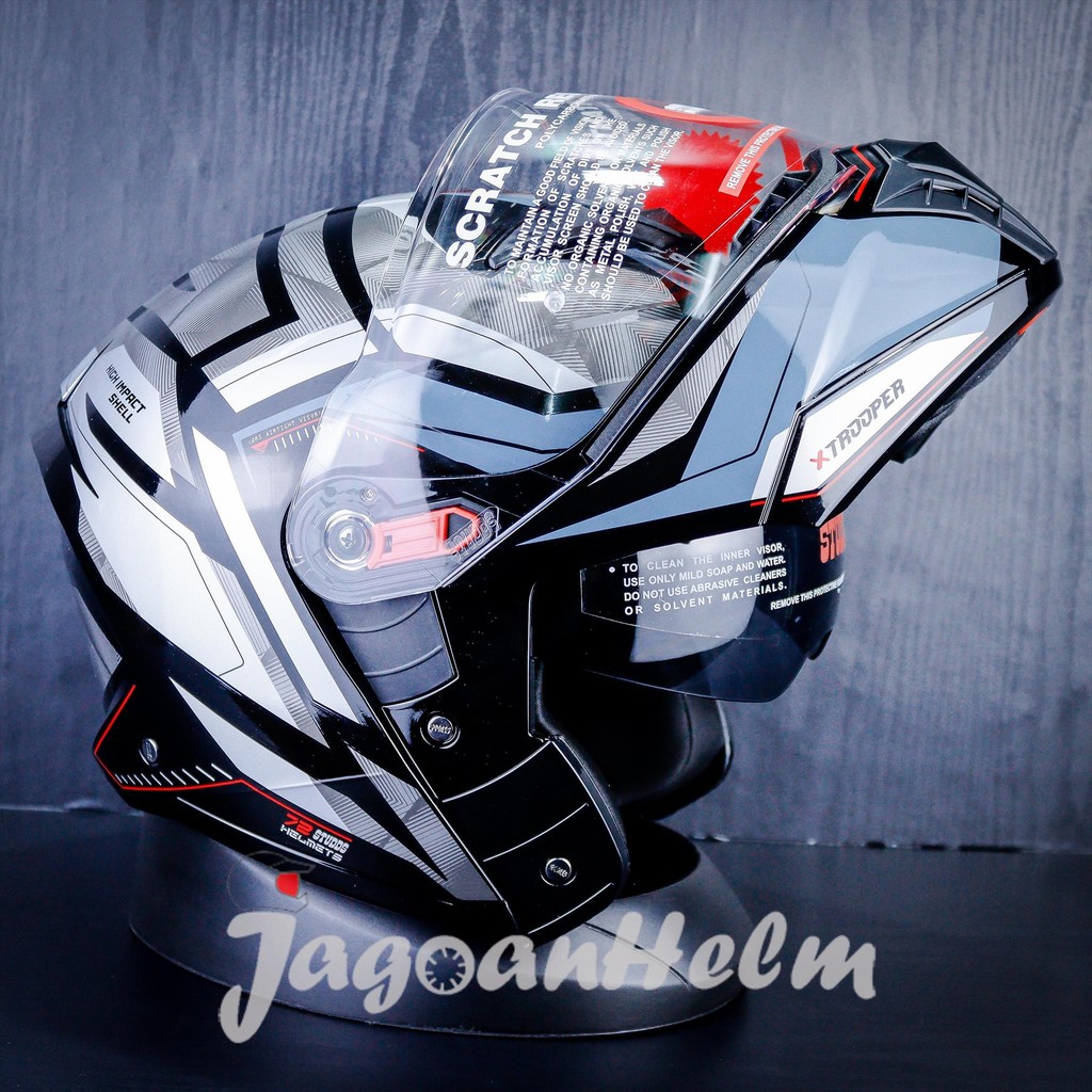 Jual STUDDS HELM TROOPER D2 | BLACK N4 | MODULAR DOUBLE VISOR | Shopee ...