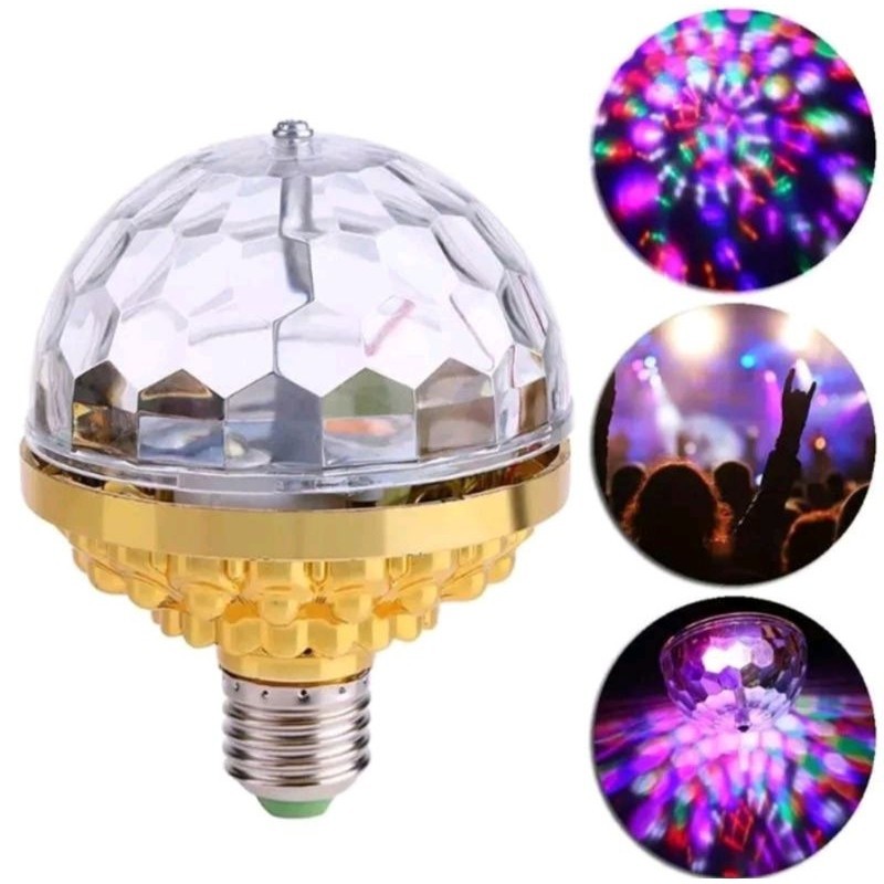 Jual LAMPU DISCO FULL WARNA LED PUTAR COLOUR RAINBOW RGB 8WATT E27 ...