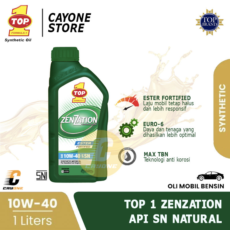 Jual TOP 1 TOP1 Oli Mobil SMO ZENZATION SAE 10W-40 API SN 1 L | Shopee Indonesia