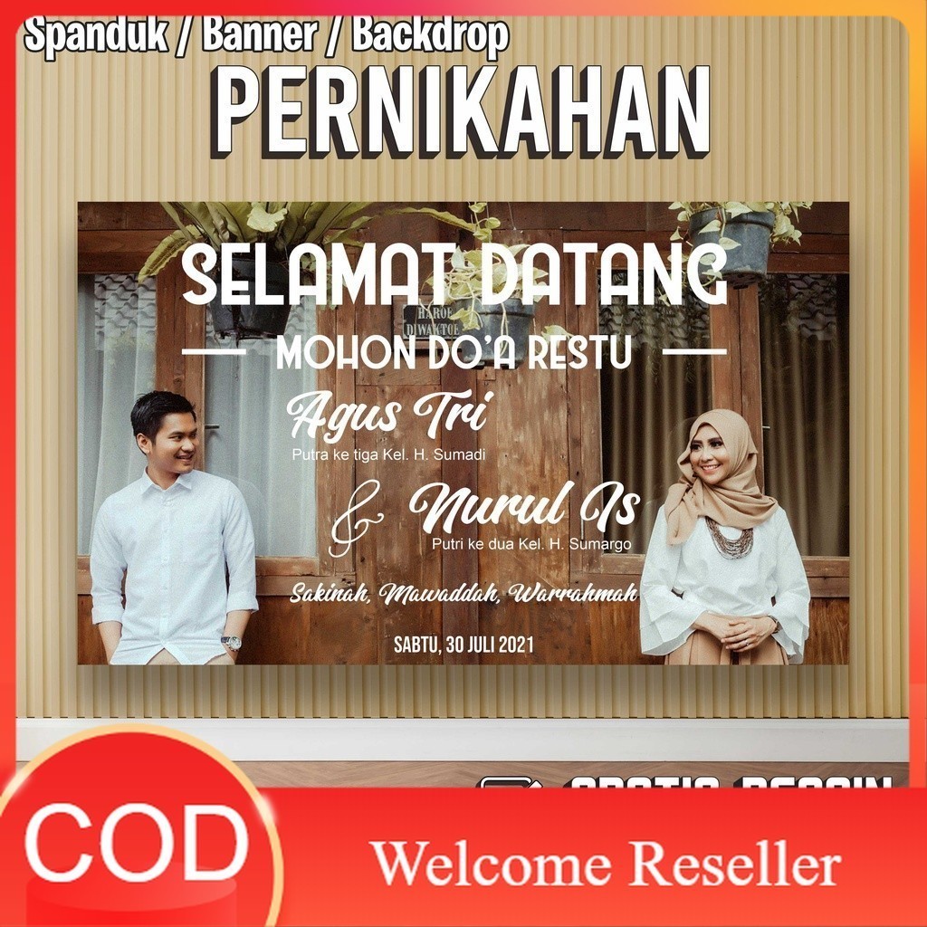 Jual Cetak Kilat - JDM PROJECT - Spanduk pernikahan selamat datang ...