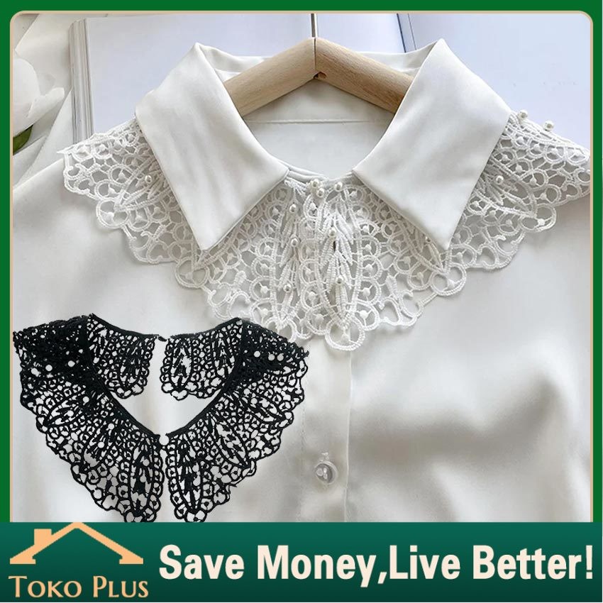 Jual Kerah Palsu Mutiara Renda, Kerah Instan, Instan Fake Collar Korea ...