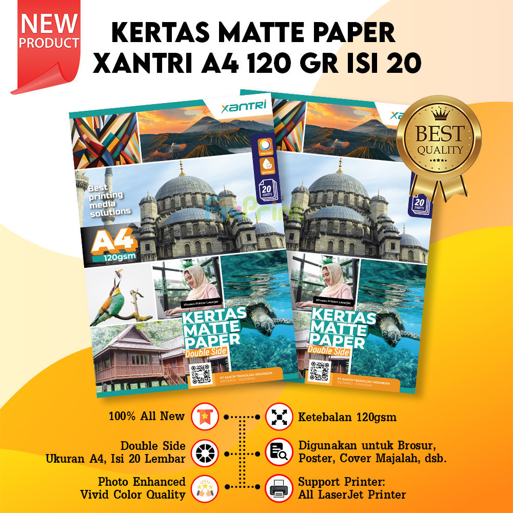 Jual Kertas Matte Paper Double Side A4 120gsm, Kertas Matte Printer A4 ...
