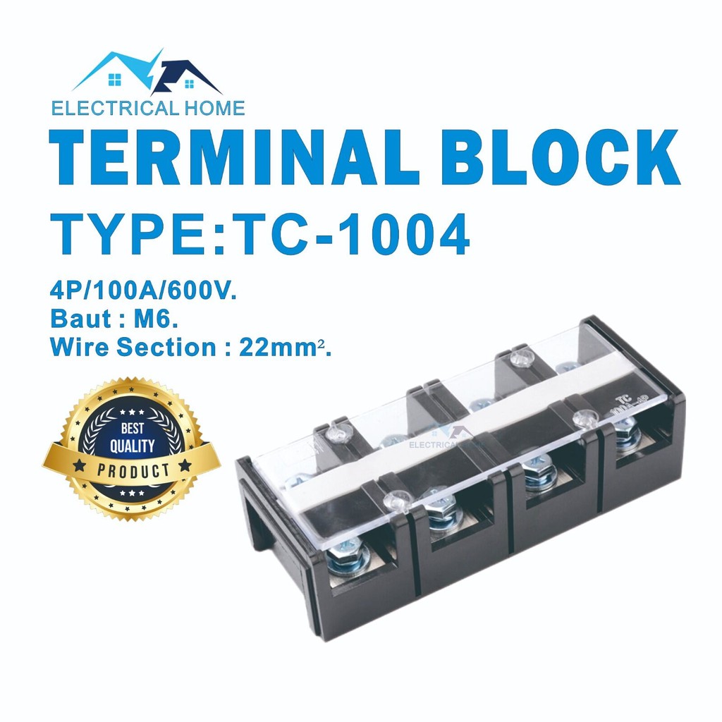 Jual TERMINAL BLOCK TC 1004 (100A 4Pole) BEST QUALITY. | Shopee Indonesia