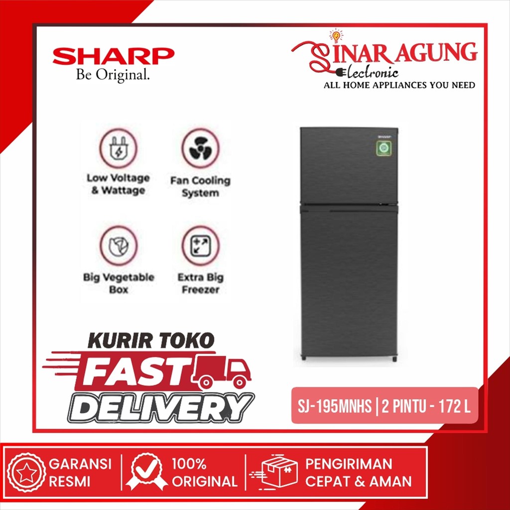 Jual SHARP SJ-195MNHS / SJ195MNHS KULKAS 2 PINTU 172L - GARANSI RESMI ...