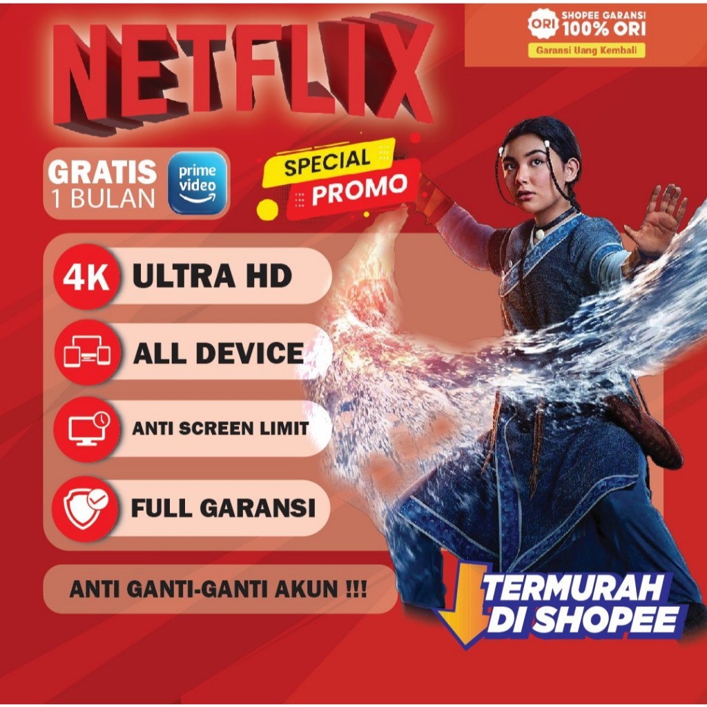 Jual NETFLIXXXX ANTI ON HOLD TAHUNAN DAN BULAN UHD 4K PREMIUM ANTI ON HOLD | Shopee Indonesia