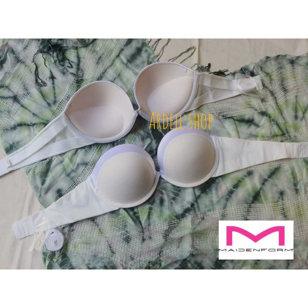 Jual CM Maidenform Bra Kawat Kemben Strapless Half cup Push up White 36C HPW | Shopee Indonesia
