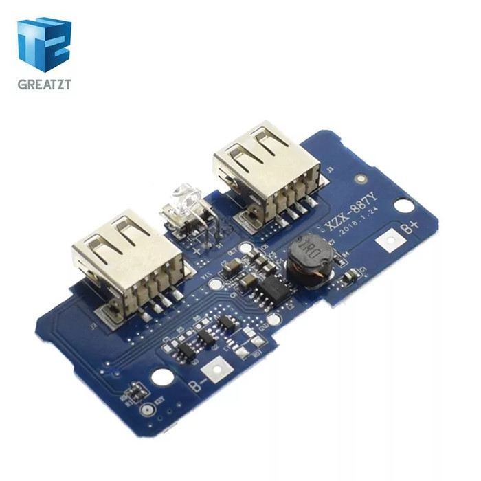 Jual Dual USB Module Power Bank DIY 3.7v to 5v 2A Lithium Powerbank ...