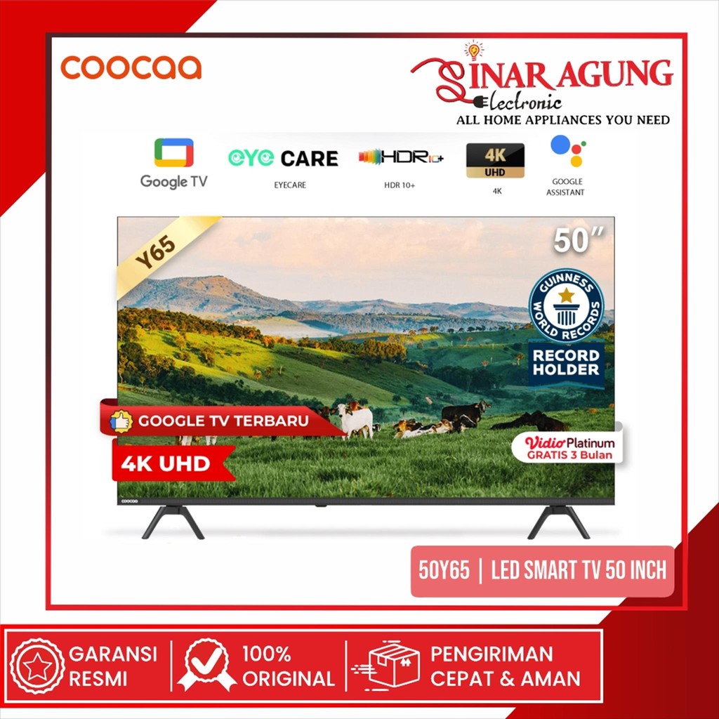 Jual COOCAA 50Y65 LED SMART TV 50 INCH 4K UHD DOLBY AUDIO Y65 SERIES | Shopee Indonesia