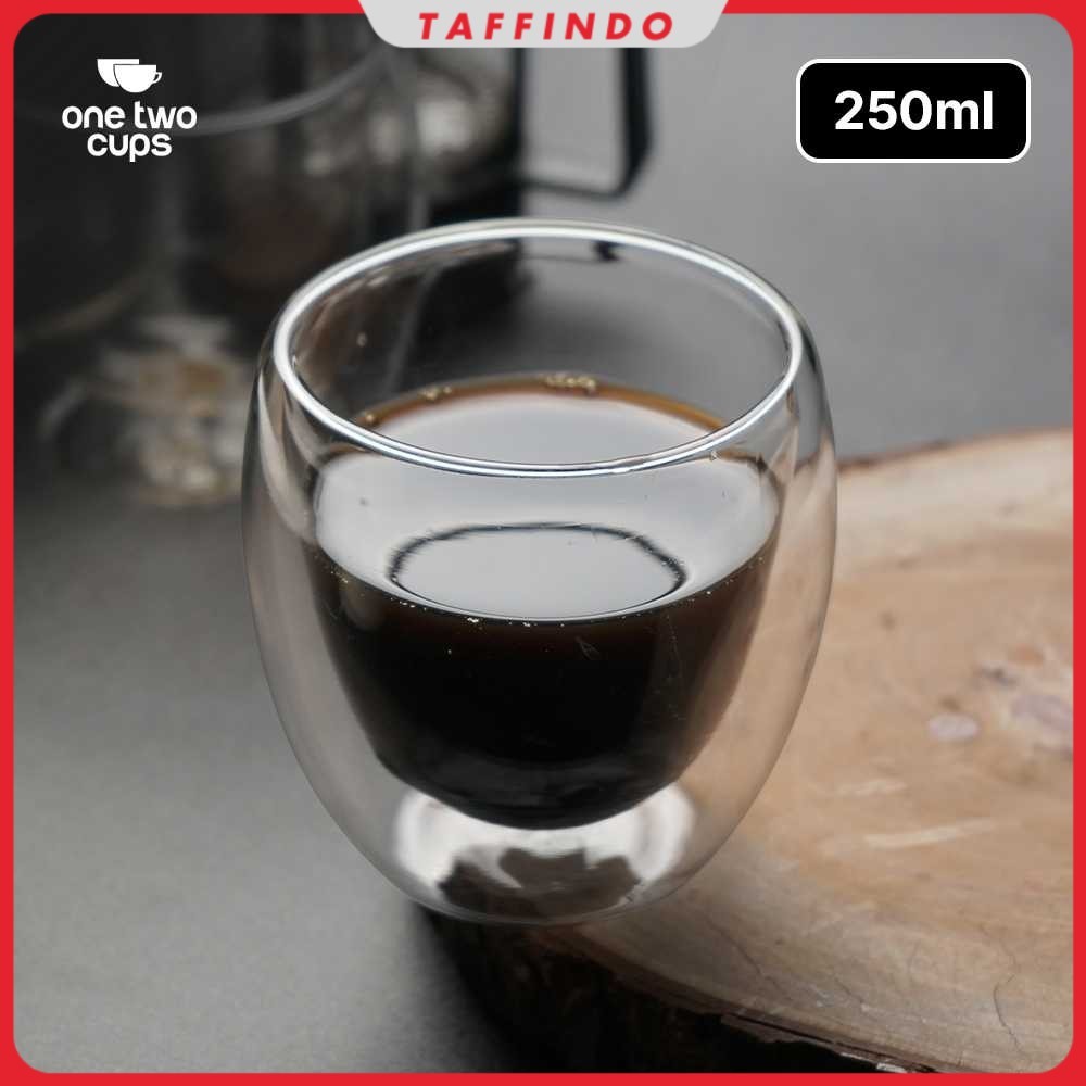 Jual One Two Cups Gelas Kopi Anti Panas Double Wall Glass Borosilicate - PLY1704 | Shopee Indonesia