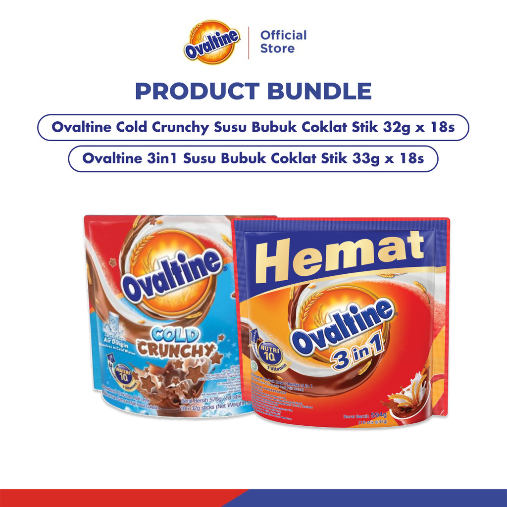 Jual Ovaltine 3in1 & Cold Crunchy Susu Bubuk Stick - 2pcs | Shopee ...