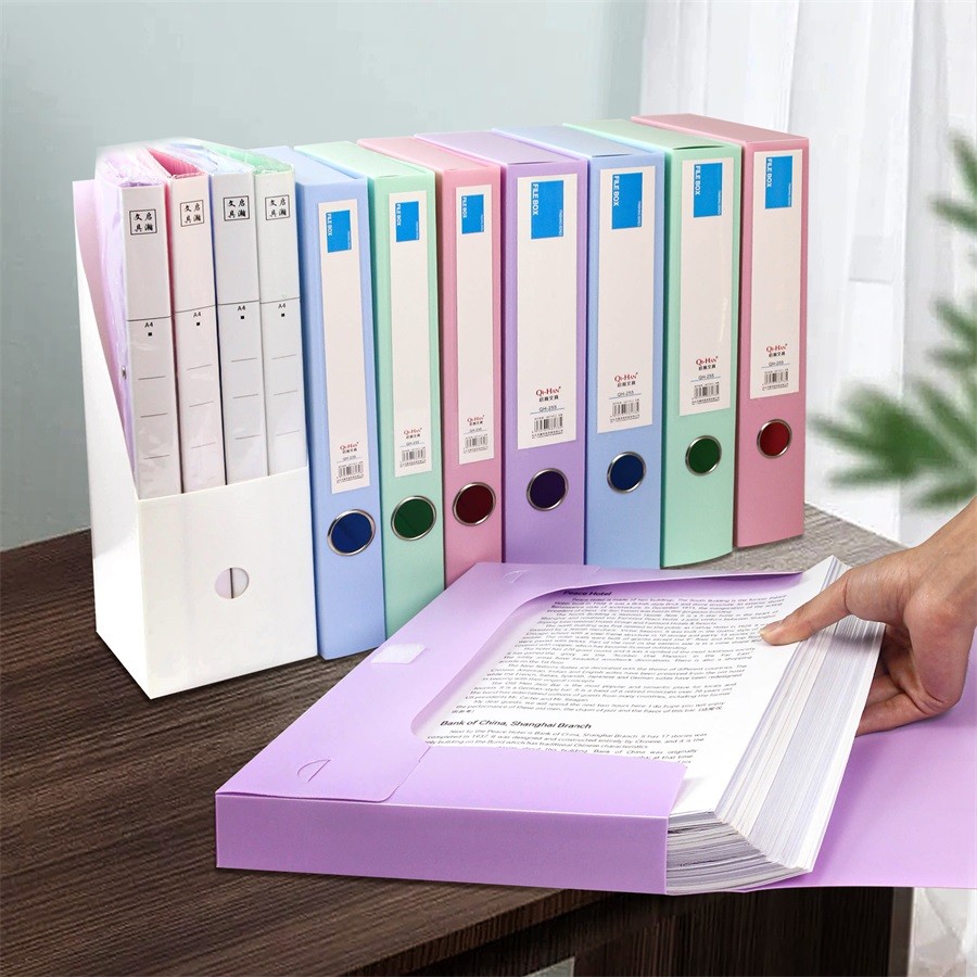 Jual Morandi file box, A4 folder, file box, Velcro fastener storage bag ...