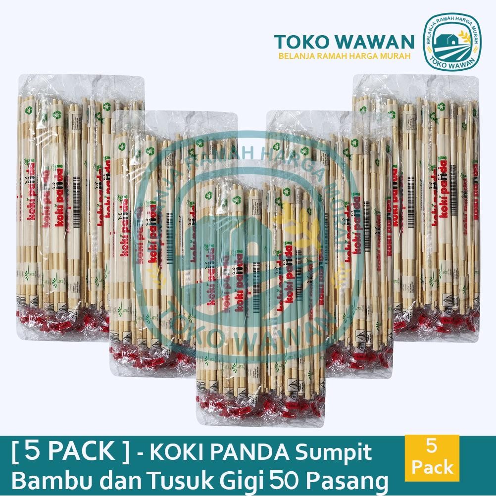 Jual ( 5 PACK ) Sumpit KOKI PANDA import Per 5 PCS Isi 250 pasang dan ...