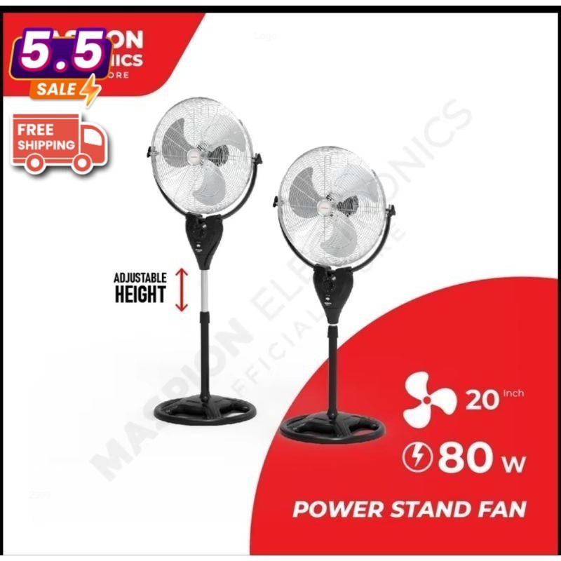 Jual [INSTAN] STAND FAN MASPION POWER FAN PW 507 S - KIPAS ANGIN BESI ...
