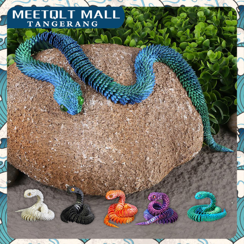 Jual Mainan Ular / 3D Print 30cm / Multi-Sendi Bergerak Simulasi ...