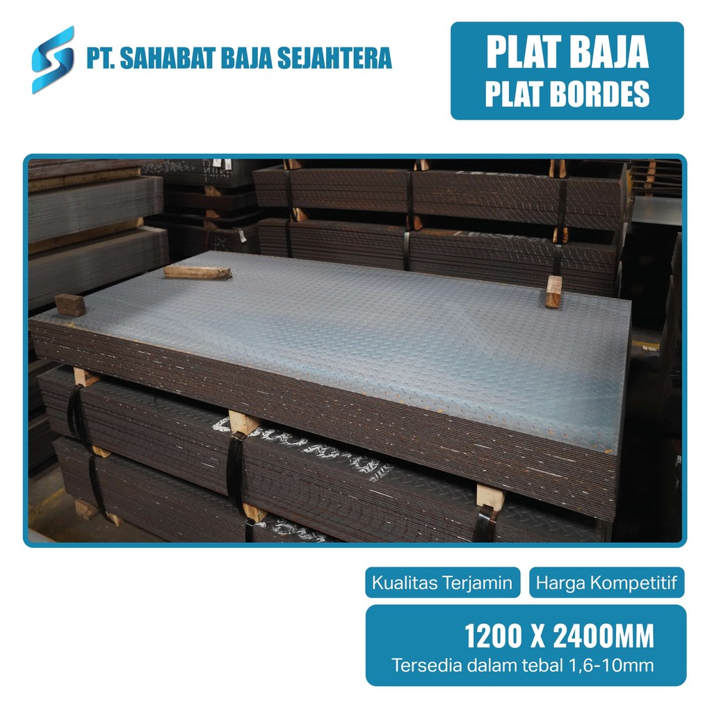 Jual Plat Bordes - Checkered Plate 1200 X 2400 | Shopee Indonesia