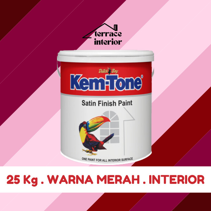 Jual Cat Tembok Kemtone Interior Warna Merah 25 Kg | Shopee Indonesia