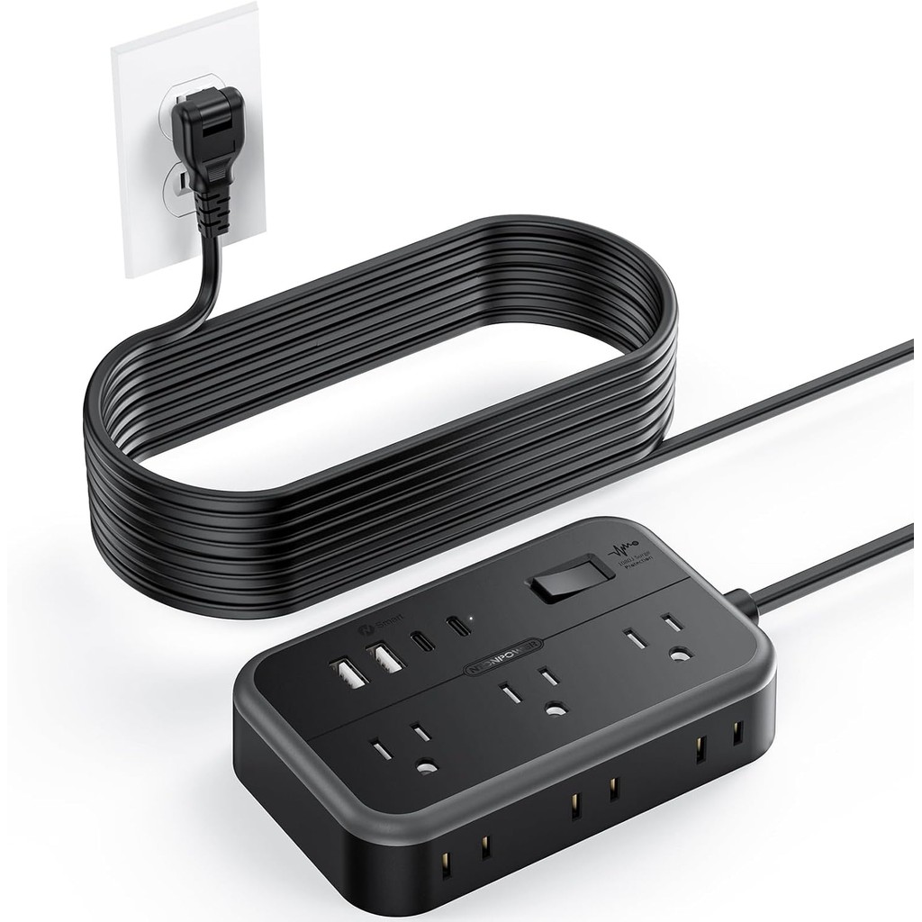 Jual US Plug Power Strip 6 AC Outlets 2 USB-C Ports swivel plug 25ft ...
