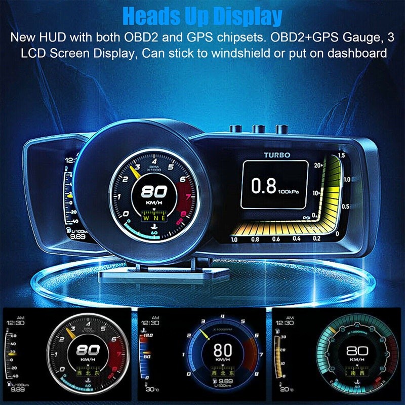 Jual Multi-Fungsi Komputer Mobil Instrumen Head Up Display HUD HD LCD ...