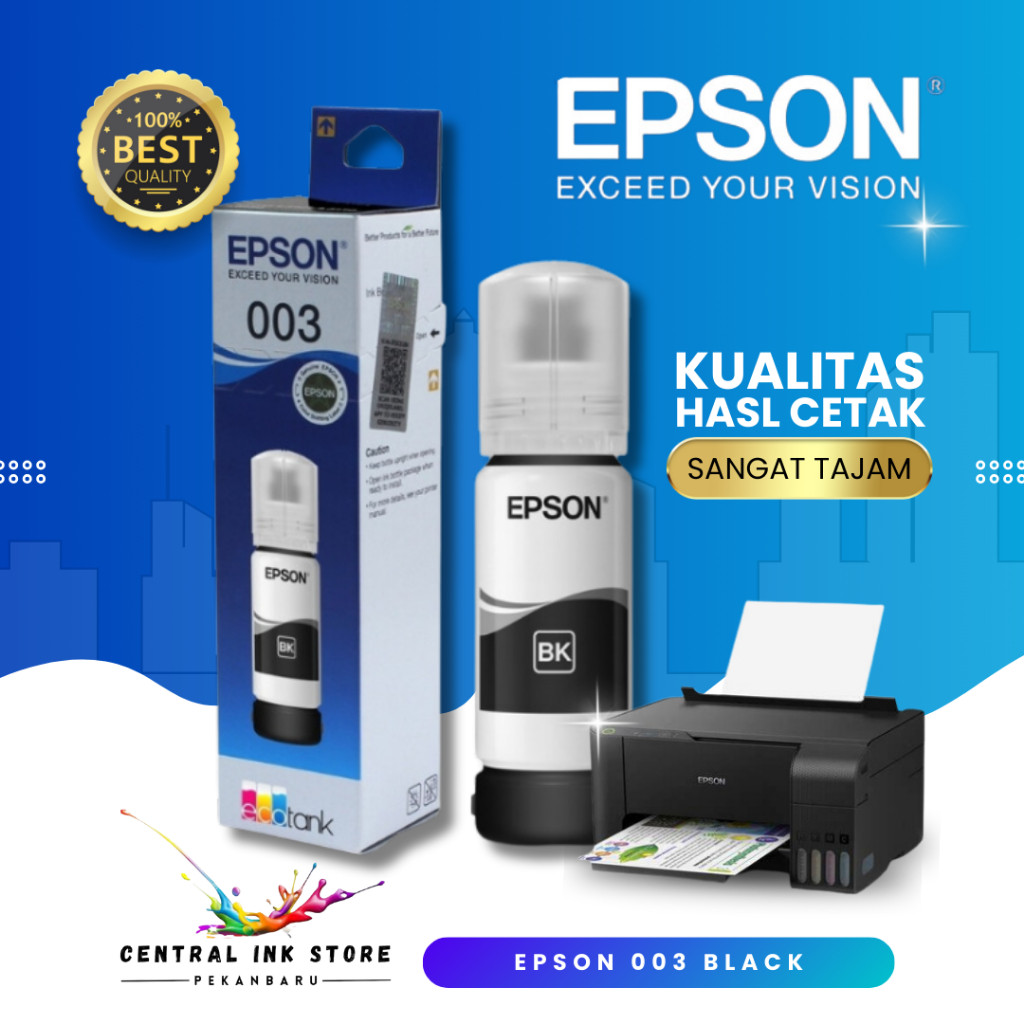 Jual [Pekanbaru] Tinta Refill Epson 003 Printer code L1110 L5190 L3150 L3110 L3100 L3101 L3210 ...