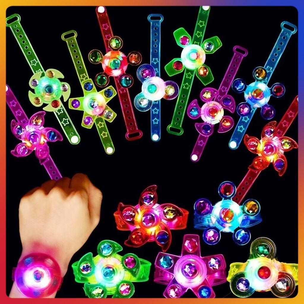 Jual Mainan Cincin Putar Lampu Pelangi LED 1006/Mainan Putar Anak/Lampu ...