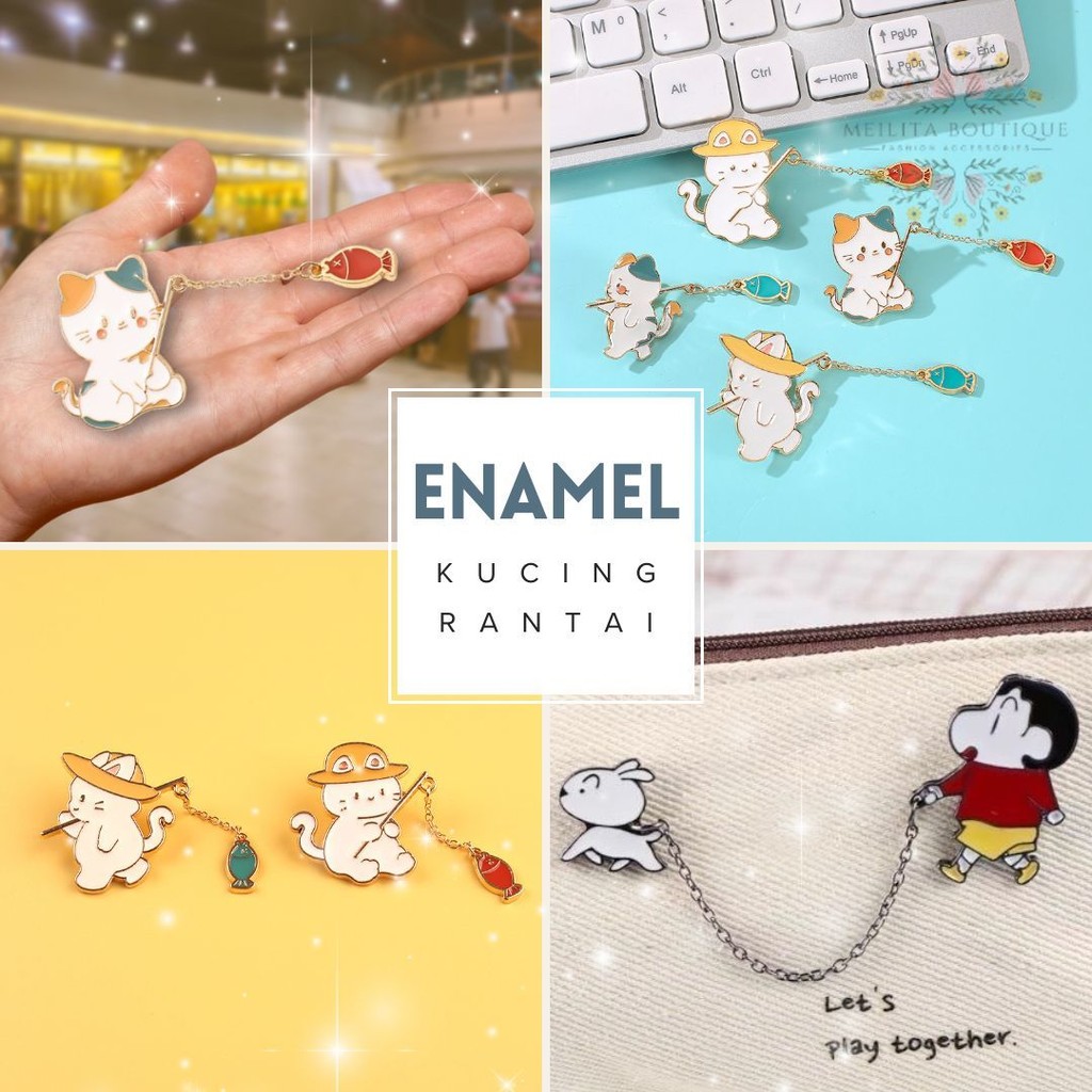 Jual Enamel Pin Emblem Metal Karakter Kucing Lucu Aesthetic | Shopee ...