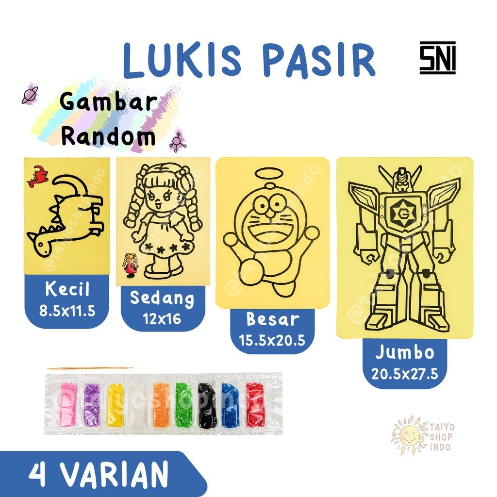Jual TAIYO Mainan Anak Lukis Pasir DIY Gambar Stiker Kertas Sticker ...