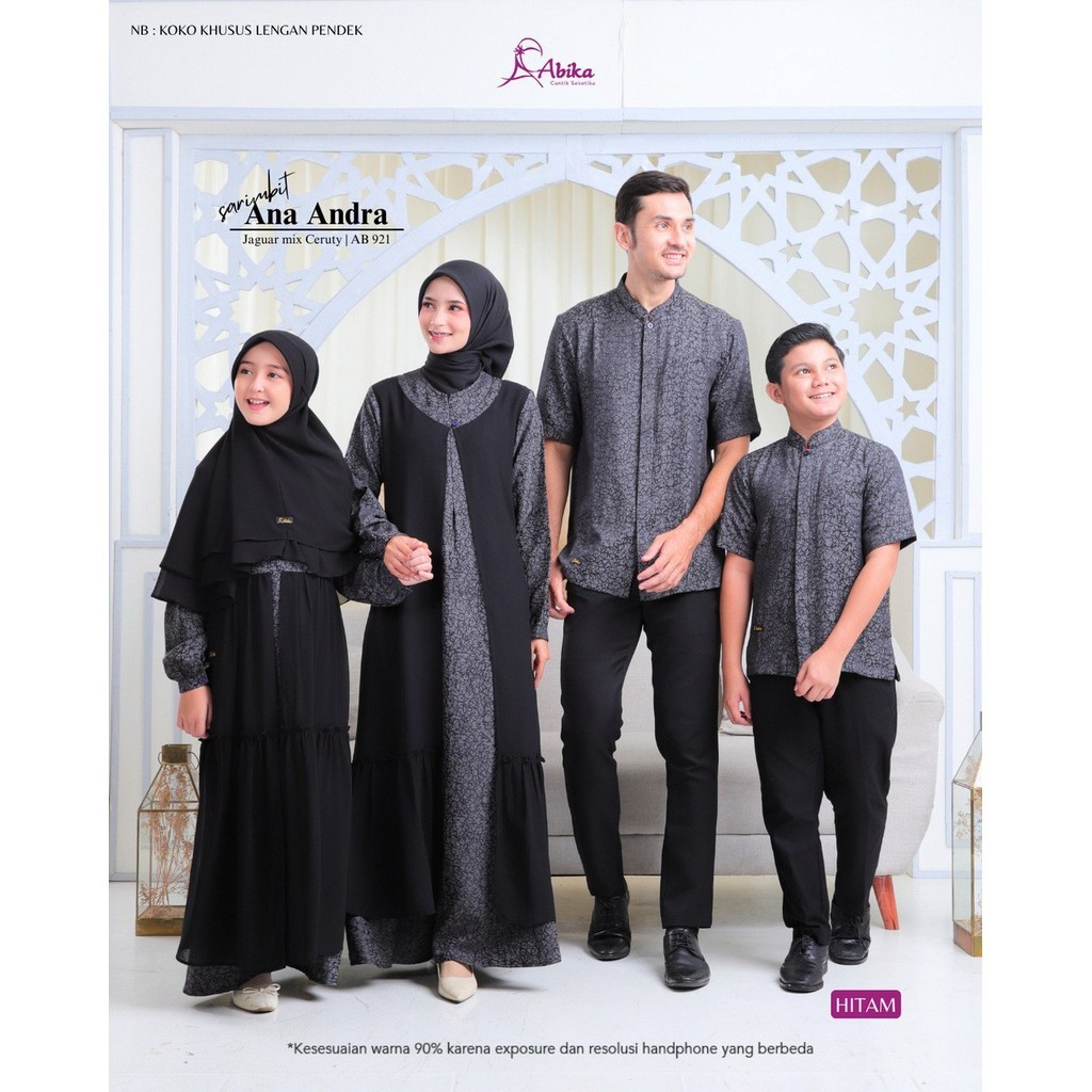 Jual Sarimbit Abika 2025 / Anna Andra Hitam / Fashion Muslim Lebaran ...