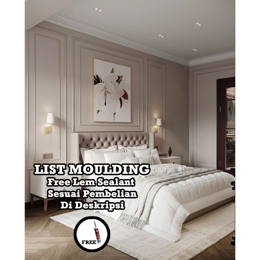 Jual TT PAKET 2 Pcs Border Profil Lis Molding Tembok List Wall Moulding ...