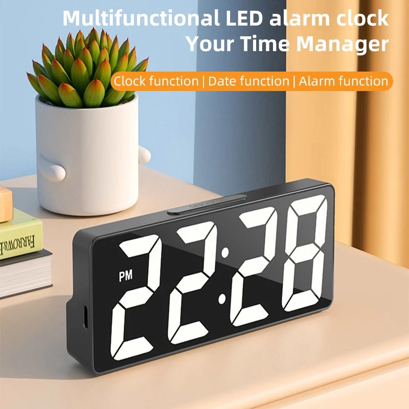 Jual Jam Alarm Dinding Meja Digital Mirror Alarm/Jam Meja Digital Led ...